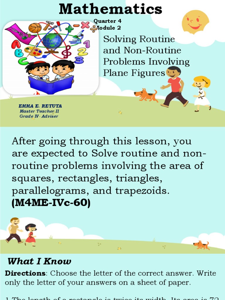 Math 4 Q4 Module 2 | PDF | Area | Rectangle