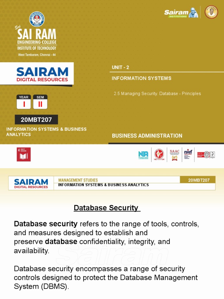 2.5 Managing Security. Database - Principles | Download Free PDF | Databases | Encryption