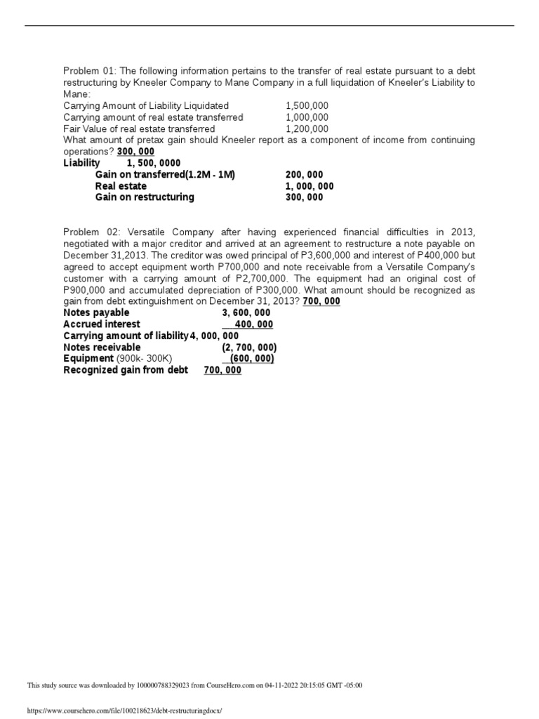 Debt Restructuring | PDF | Business Law | Corporations