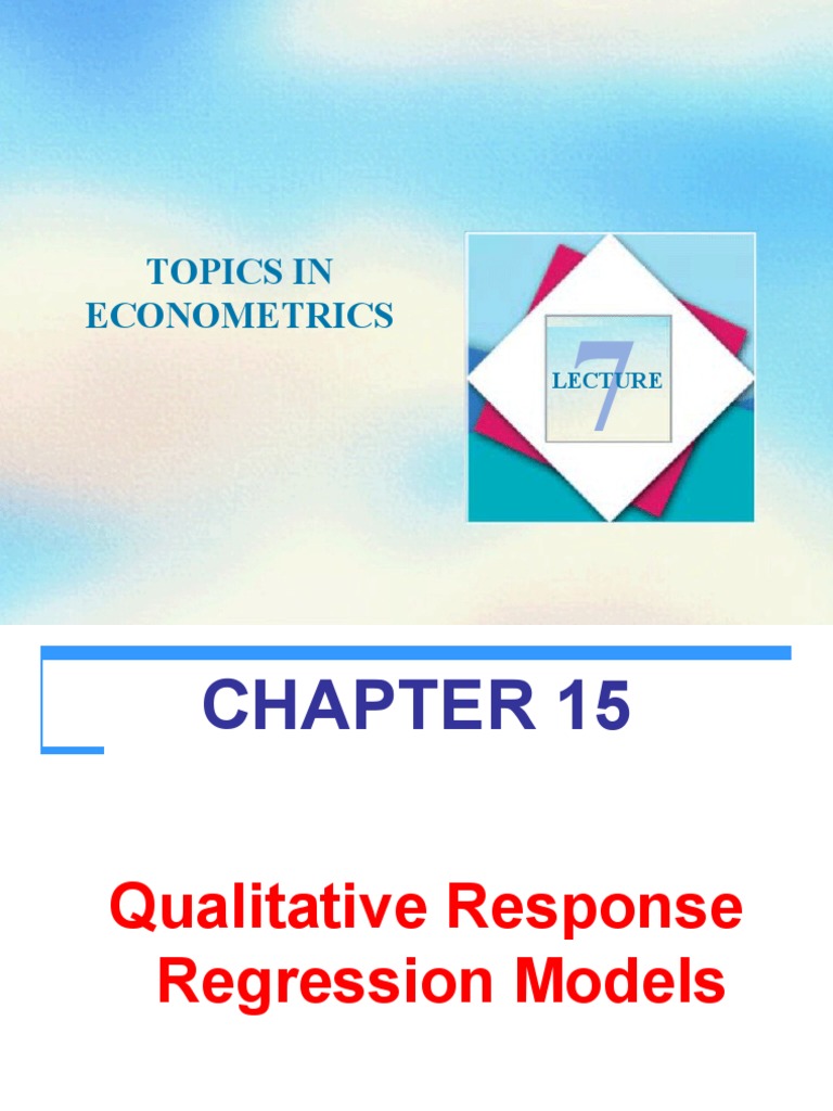 Econometric Lec7 | PDF | Logistic Regression | Categorical Variable