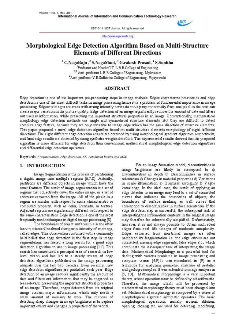 Morphological Edge Detection Algorithm Based On Multi Structure Elements Of Different Directions