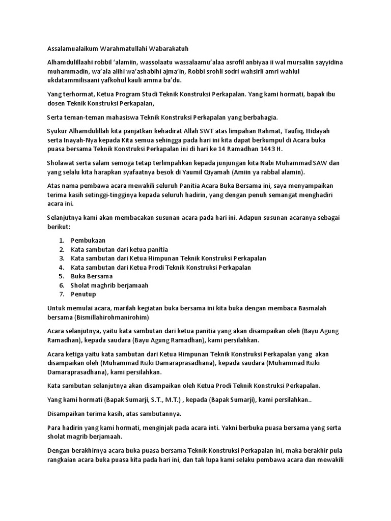 Text MC Acara Bukber | PDF