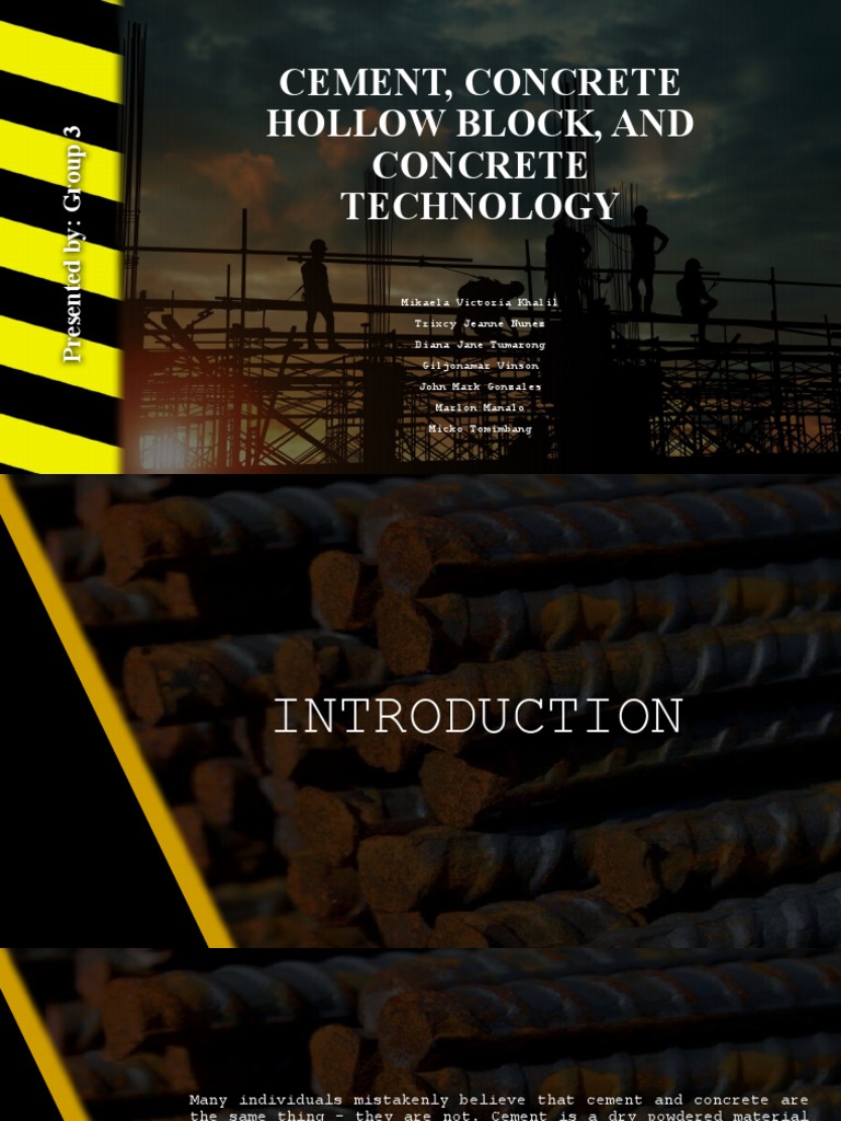 Cement and Concrete Technology Overview | PDF | Concrete | Masonry