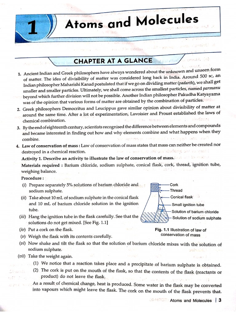 Atoms and Molecules Question Bank | PDF