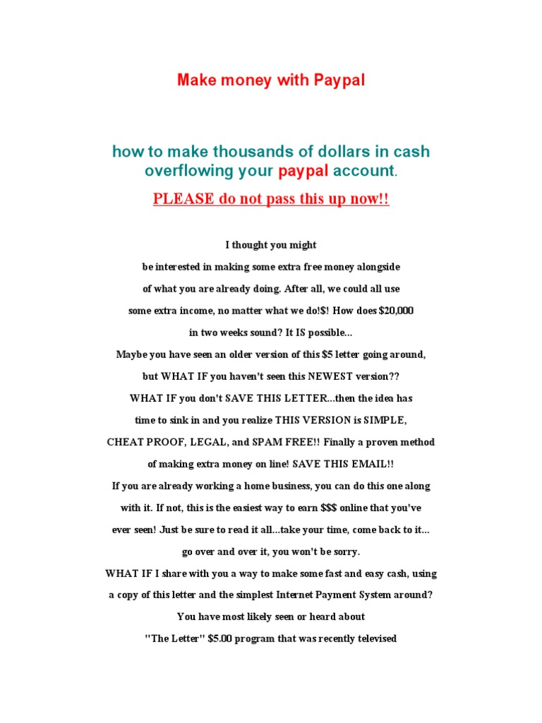 How To Make Money With Paypal | PDF | Pay Pal | Cyberspace