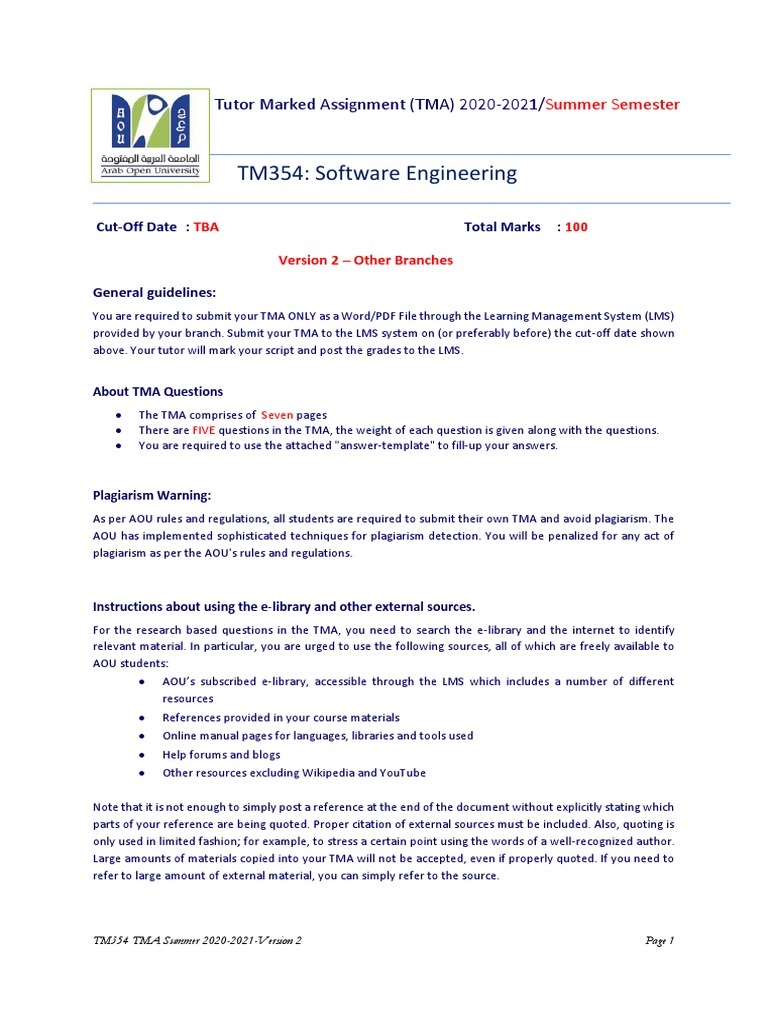 TM354 Software Engineering TMA | PDF | Use Case | System