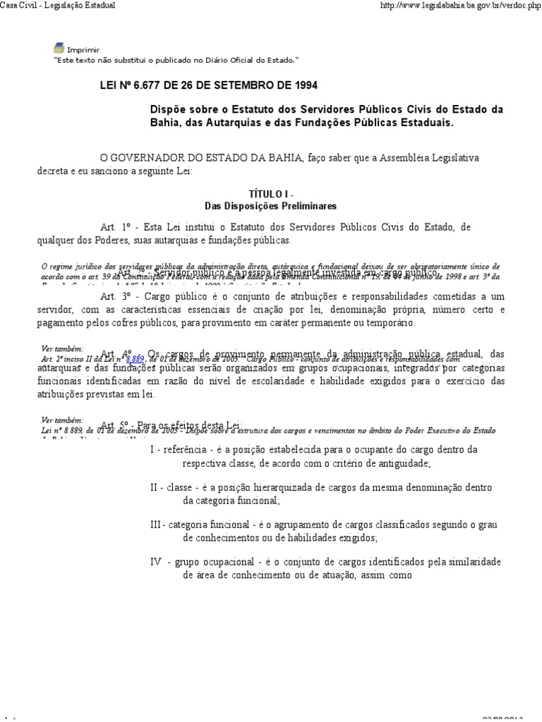 Lei 6677 | PDF | Emenda Constitucional | Governo