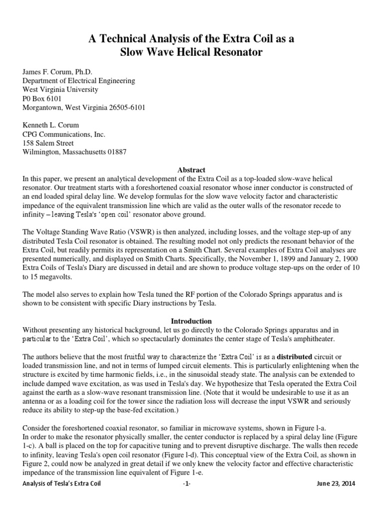 A Technical Analysis of Tesla's Extra Coil | PDF | Inductor ...