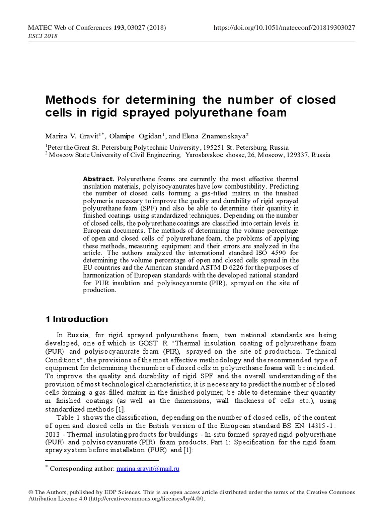 Analysis of ASTM D6226 and ISO 4590 | PDF | Polyurethane | Porosity