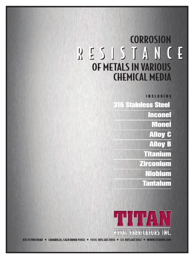 Corrosion Resistance Tables | PDF | Construction | Welding