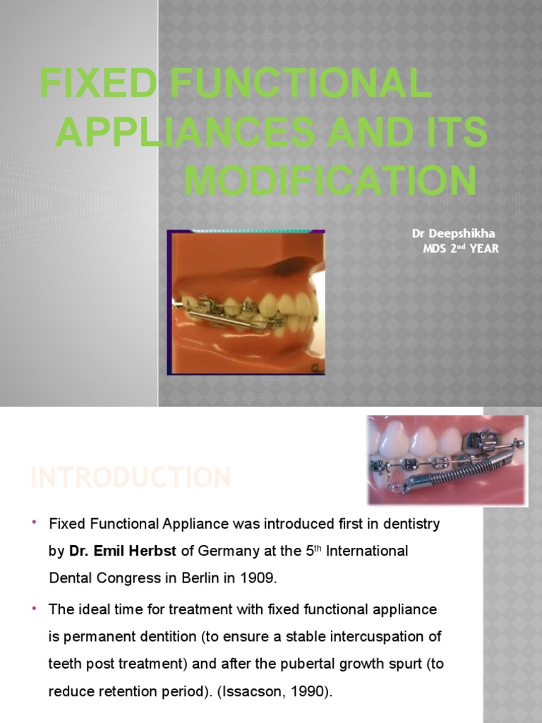 Fixed Functional Appliances | PDF | Dentistry Branches | Tooth