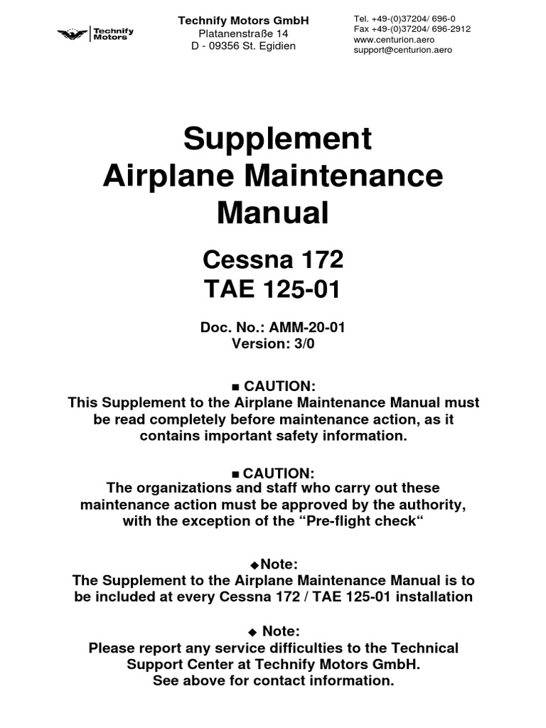 TAE 125-01 Supplement AMM-20-01 - E - 3-0 | PDF | Pascal (Unit) | Gallon