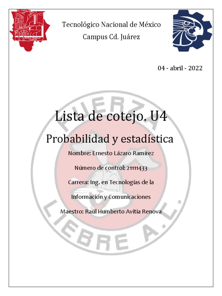 LCU4 | PDF | Diferencia | Desviación Estándar
