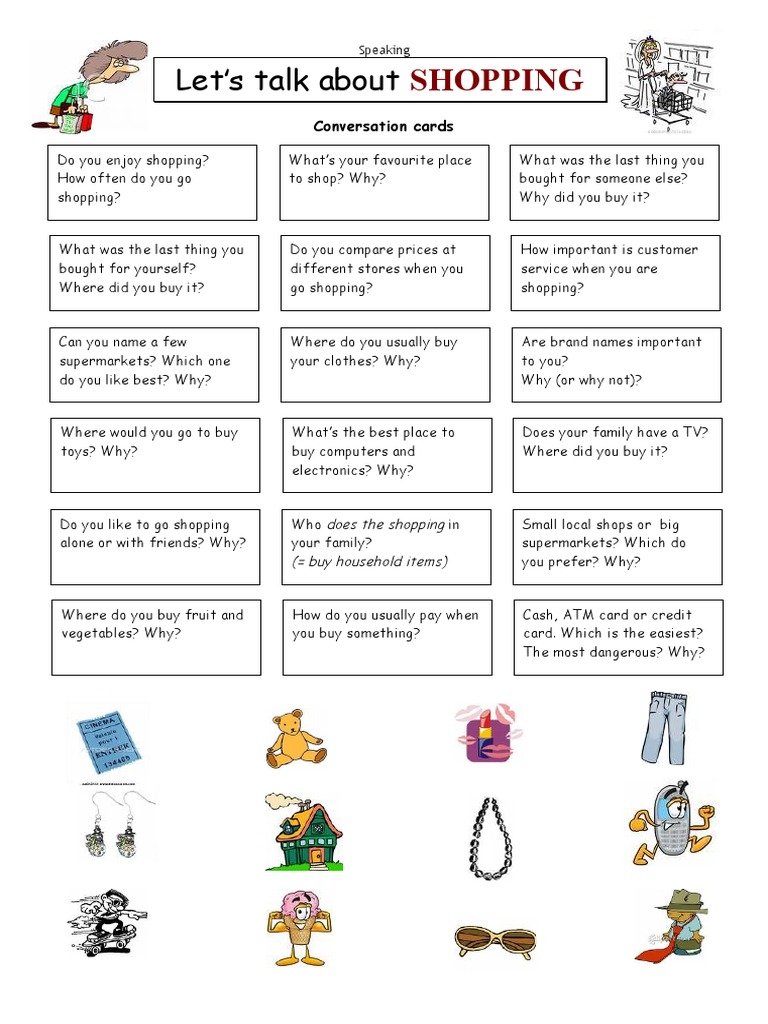 Lets Talk About Shopping Fun Activities Games - 4115 | PDF