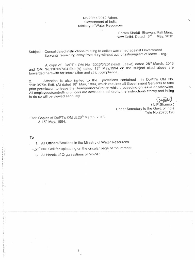 Unauthorised Absence - Dopt Om | PDF