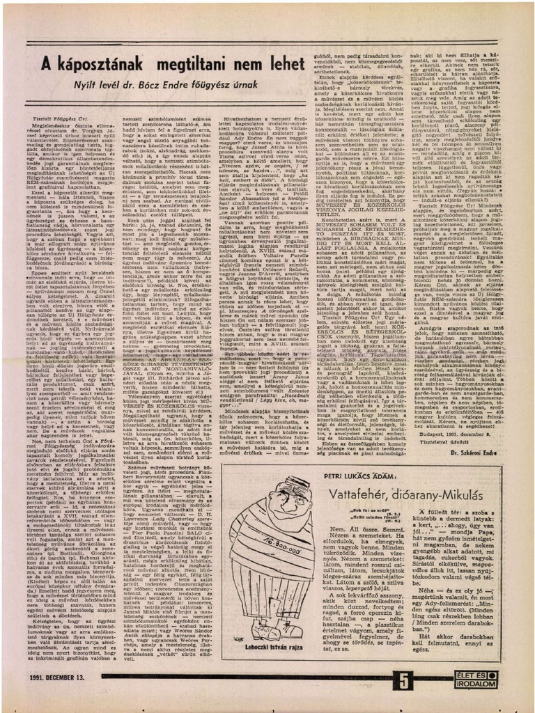 Élet És Irodalom 1991-12-13 / 50. Szám | PDF