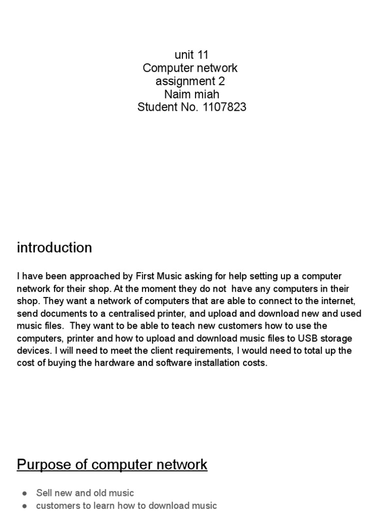 Unit 11 Computer Network Assignment 2 Naim Miah Student No | PDF ...