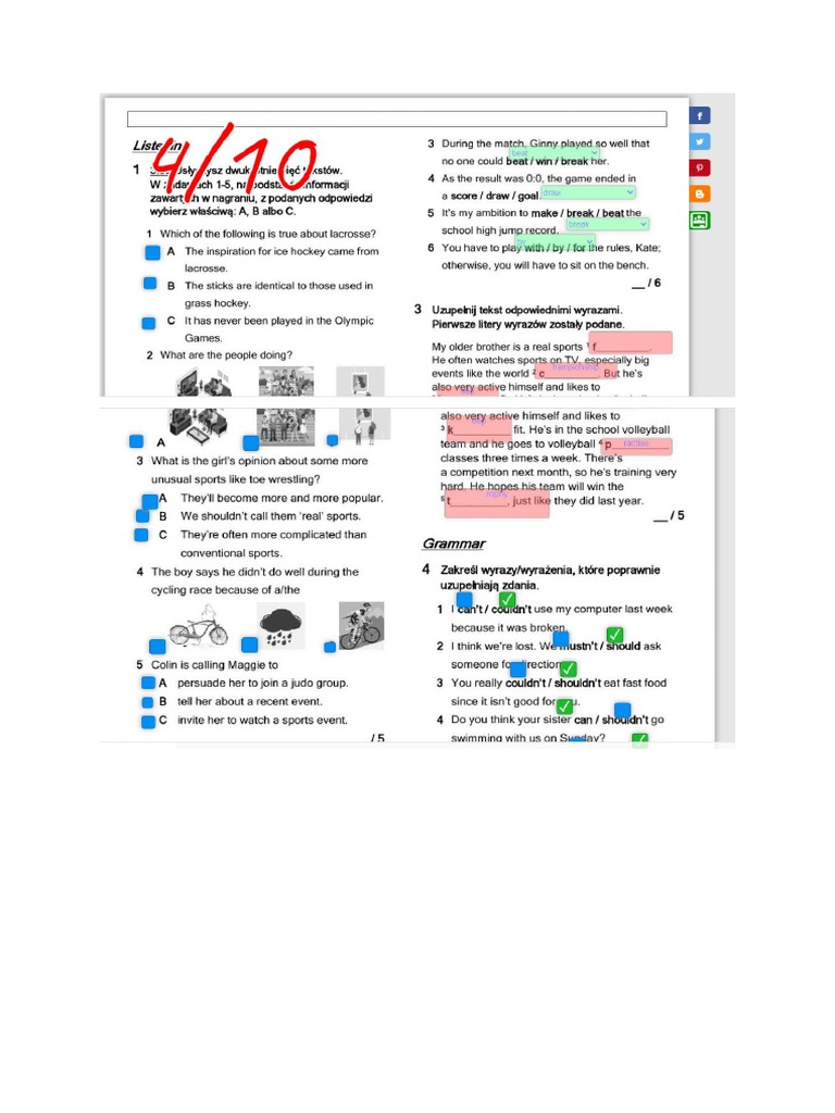 Brainy 7 Unit 6 Test + Odpowiedzi | PDF