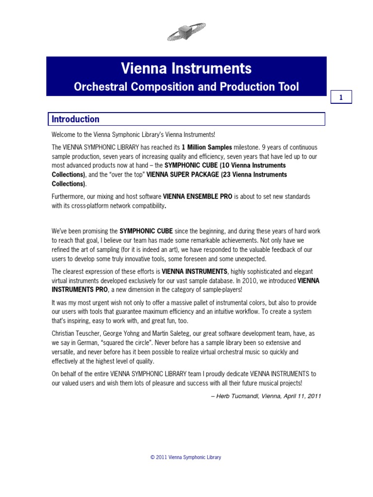Vienna Instruments Manual English v2.2.2 | PDF | Installation (Computer ...
