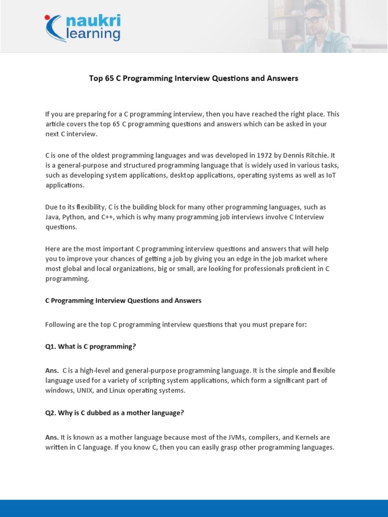 65 C Programming Pdf Pointer Computer Programming Subroutine