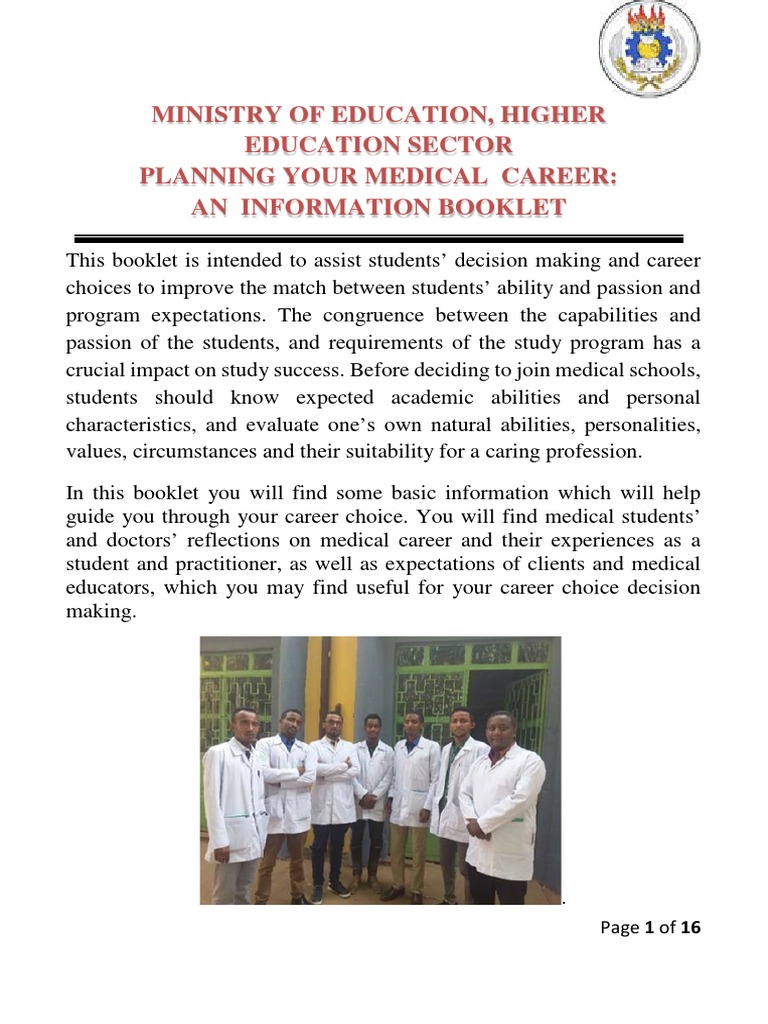 Medical Students Career Choice Guideline | PDF | Medical School | Medicine