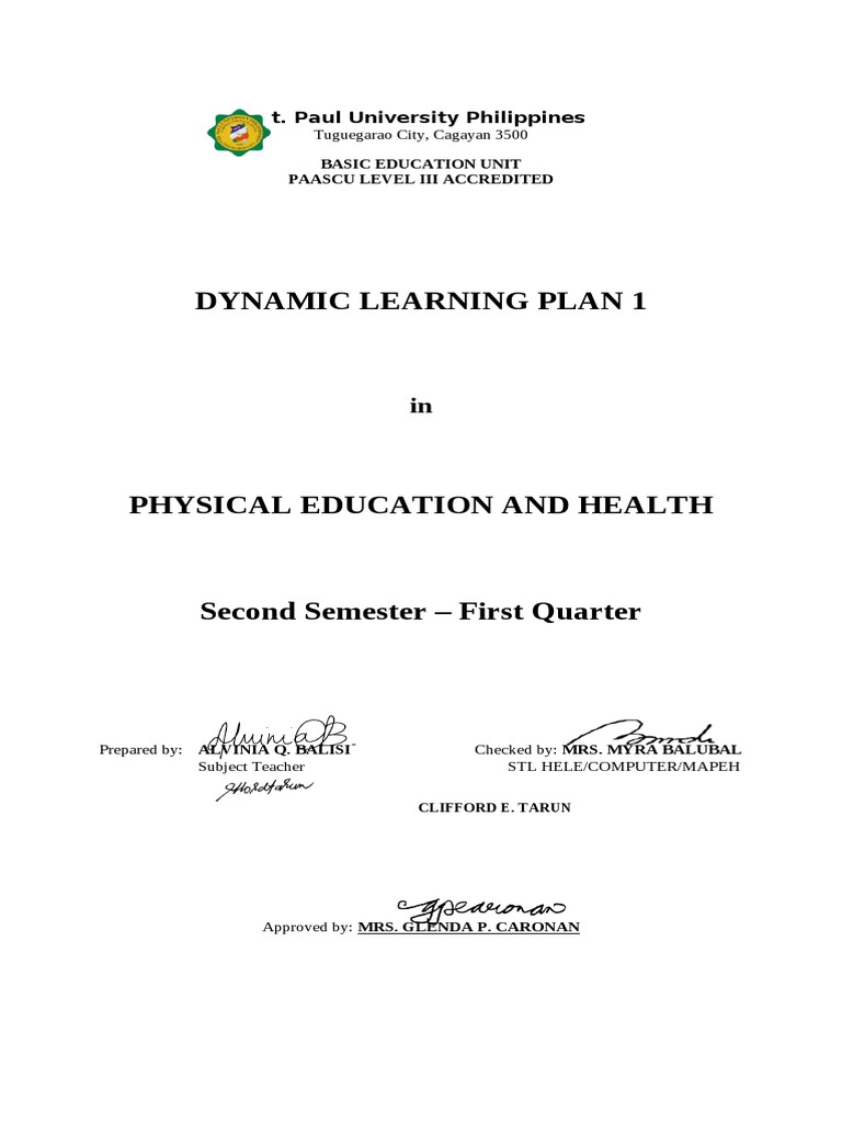 Dynamic Learning Plan 1: St. Paul University Philippines | Download ...