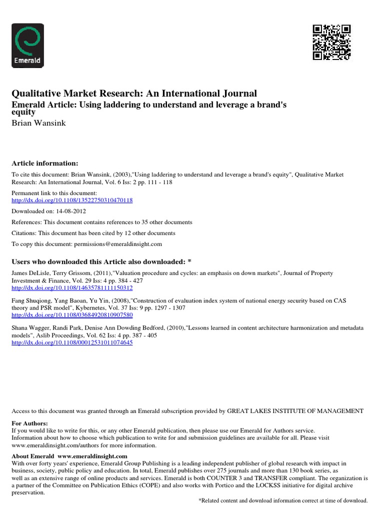 Using - Laddering | PDF | Brand | Marketing