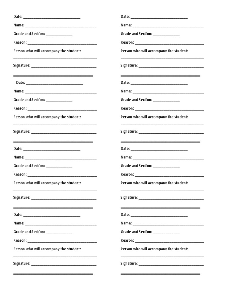 Student Accompaniment Form Template | PDF