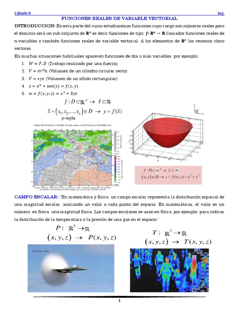 Funciones Vectoriales de Varias Variables | PDF | Vector Euclidiano | Función (Matemáticas)