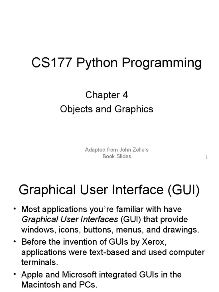CS177 Python Programming: Objects and Graphics | Download Free PDF ...