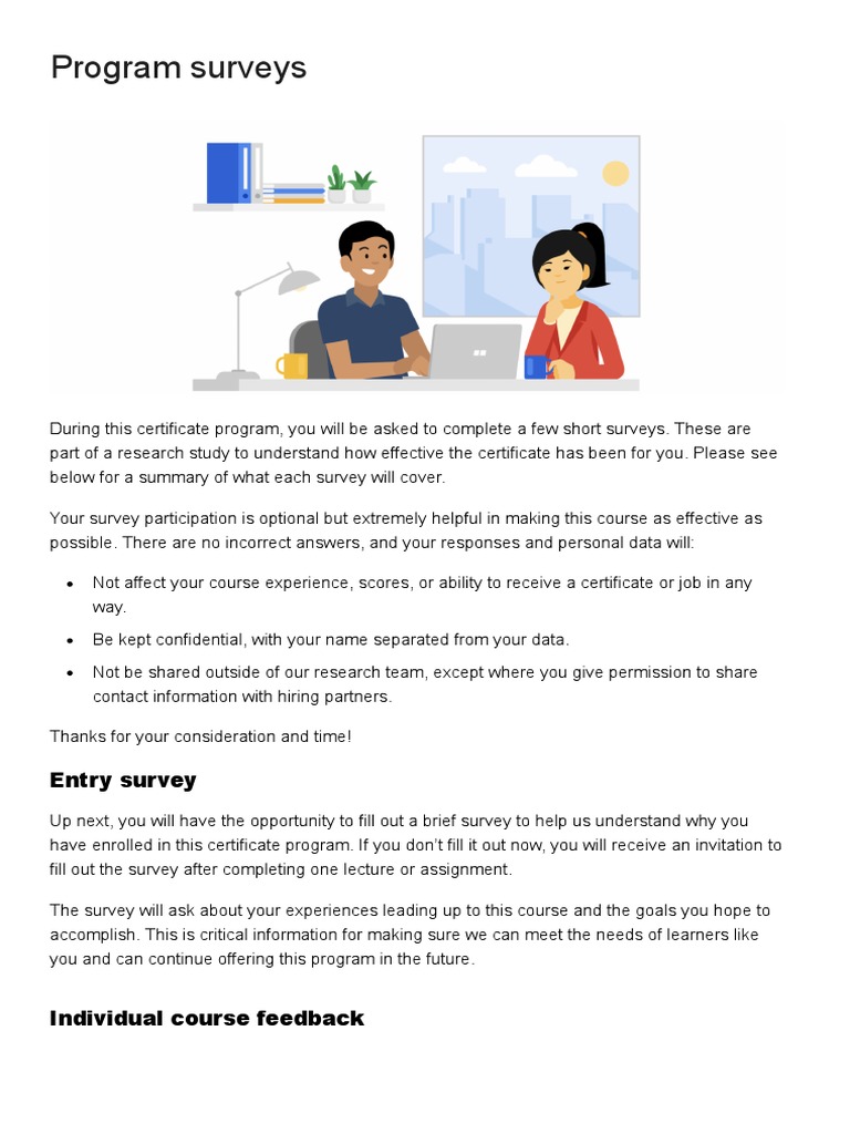 Program Surveys: Entry Survey | PDF