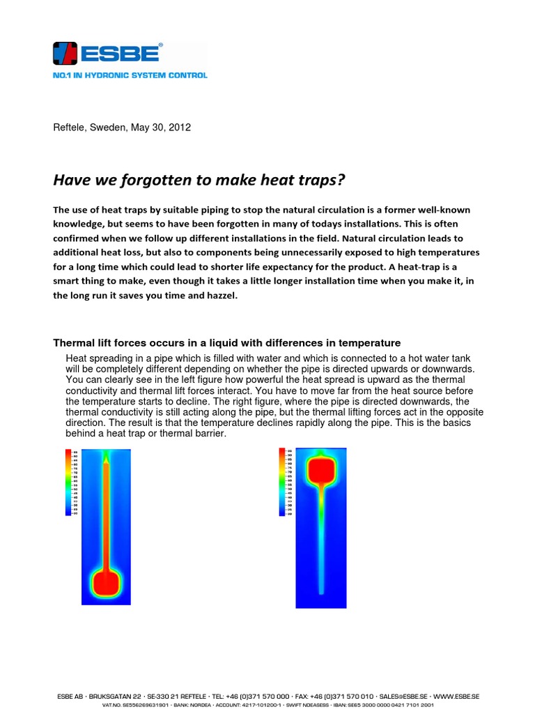 Importance of Heat Traps in Plumbing | PDF | Water Heating | Valve