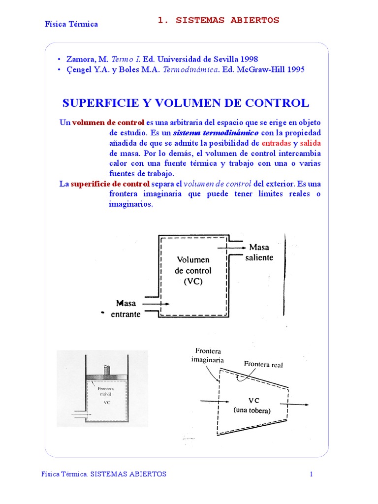 Superficie y Volumen de Control | PDF | Termodinámica | Presión