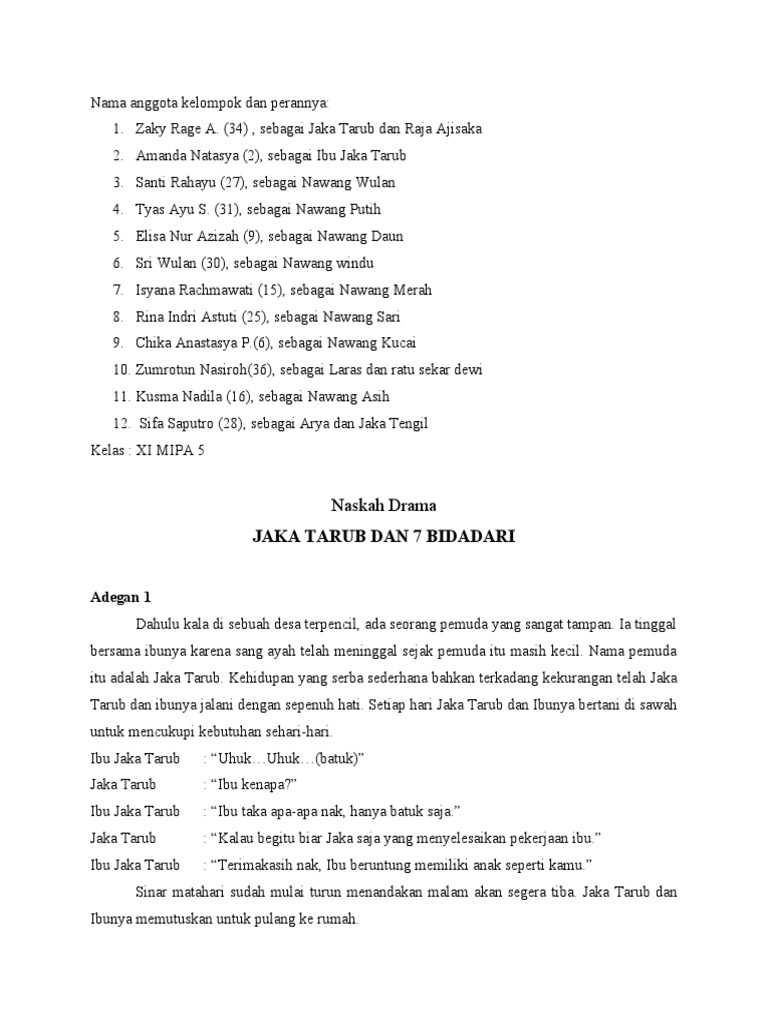 Naskah Drama Jaka Tarub | PDF