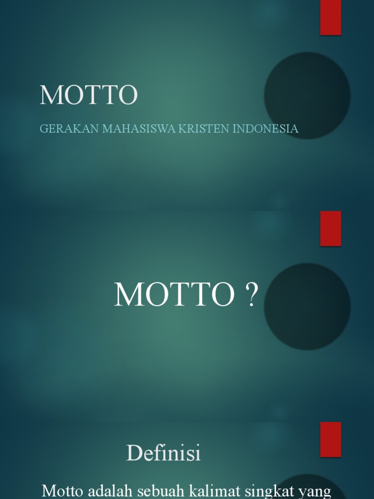 Materi Maper Motto Dan Atribut Organisasi GMKI Balikpapan | PDF