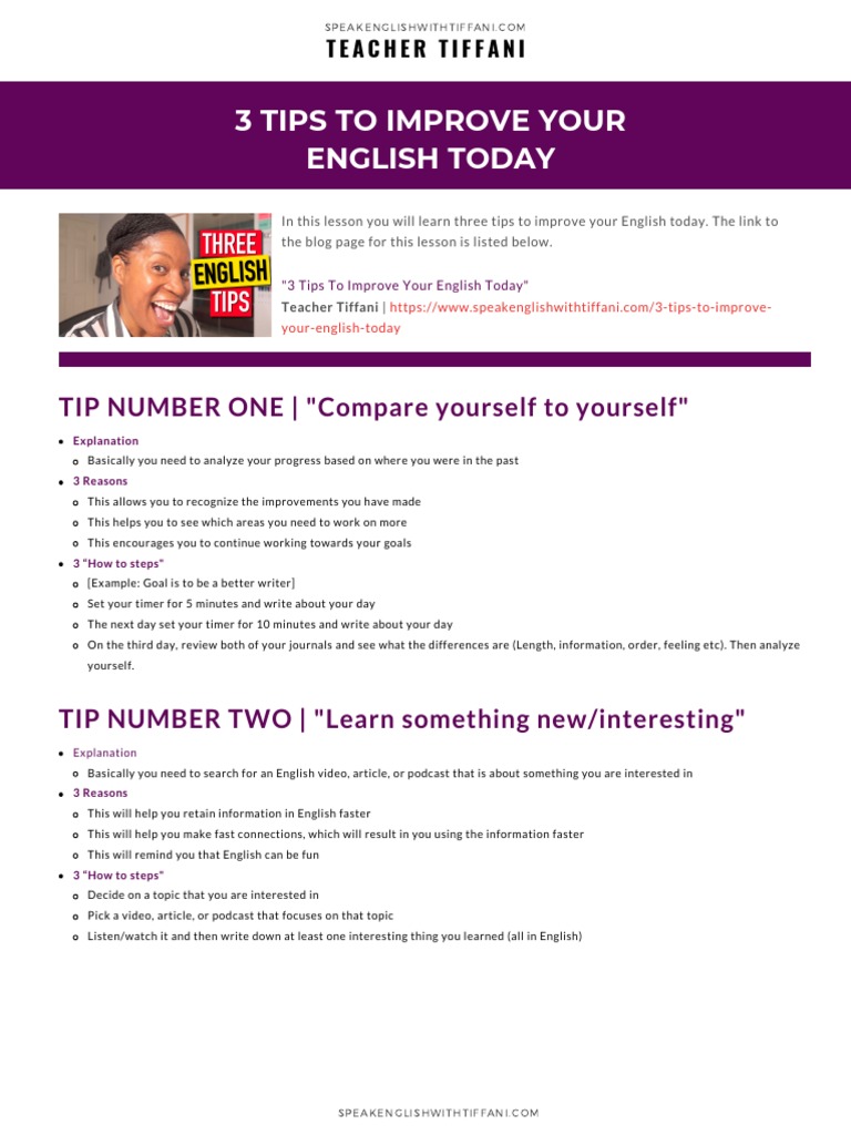3 Tips To Improve Your English Today | PDF | English Language ...