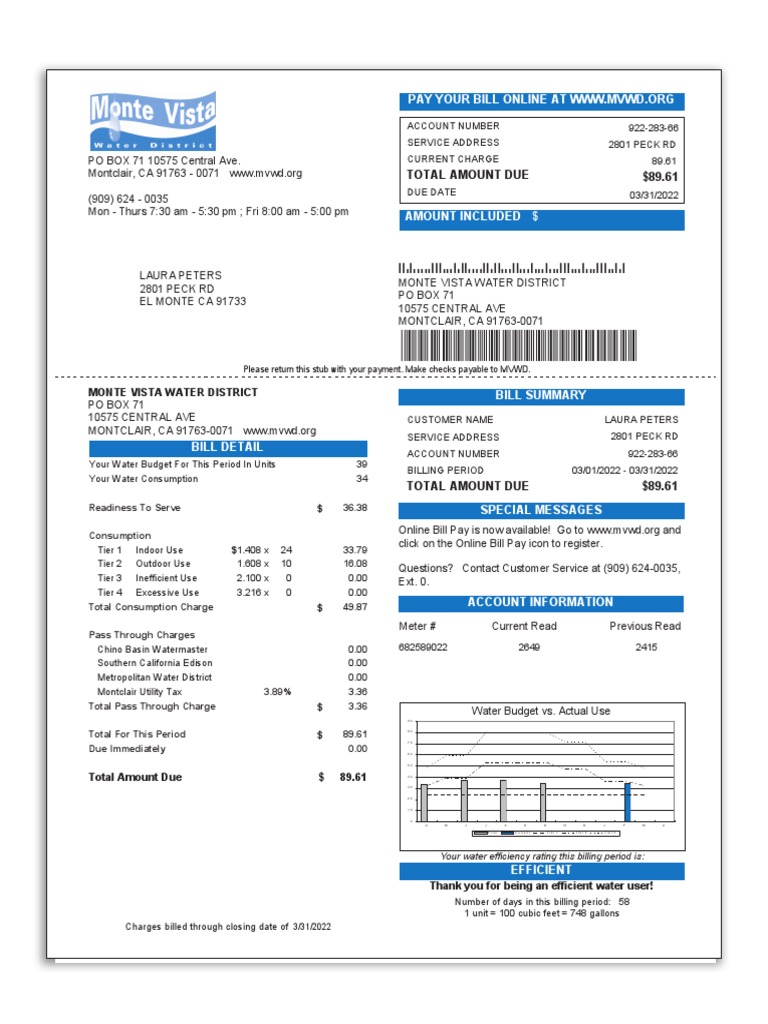 Pay Your Monte Vista Water Bill Online | PDF | Government Finances | Taxes
