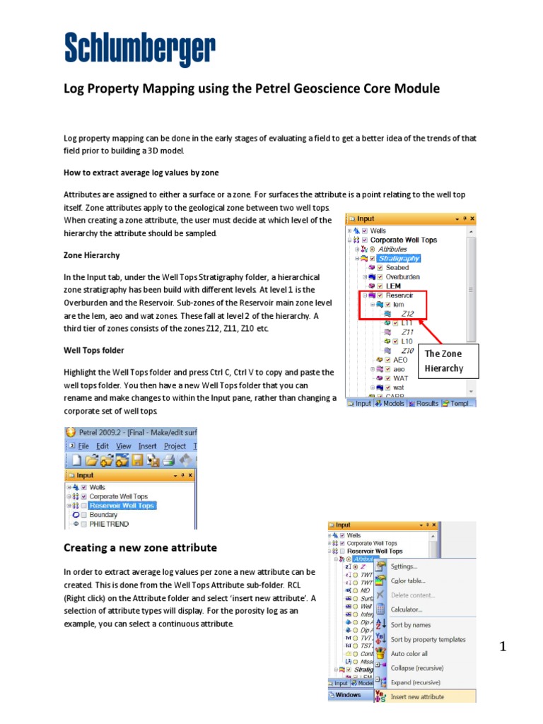 Log Property Mapping Using The Petrel Geoscience Core Module | PDF ...