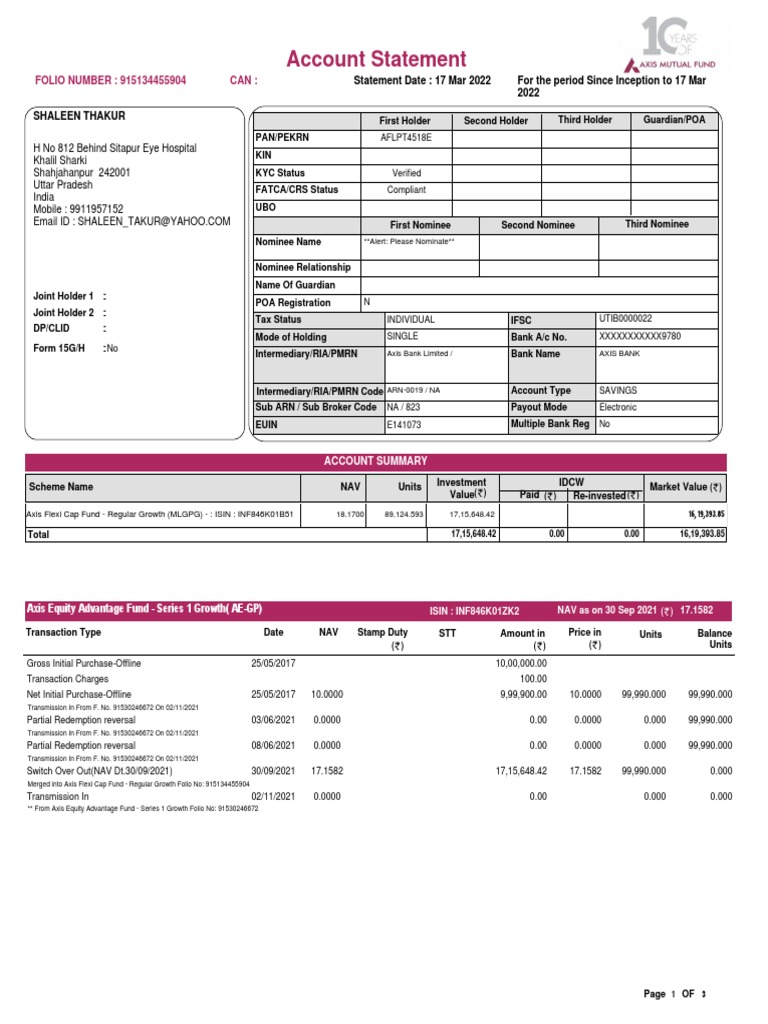 Account Statement | PDF | Banks | Financial Services