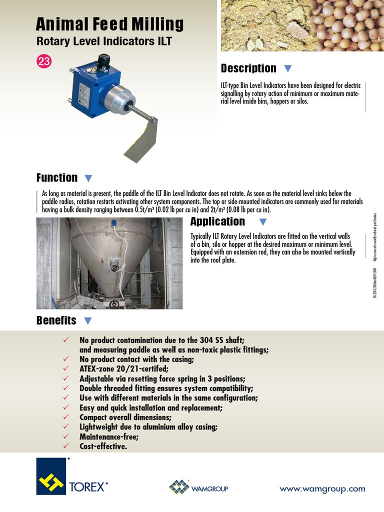 Animal Feed Milling: Rotary Level Indicators ILT | PDF | Alternating ...