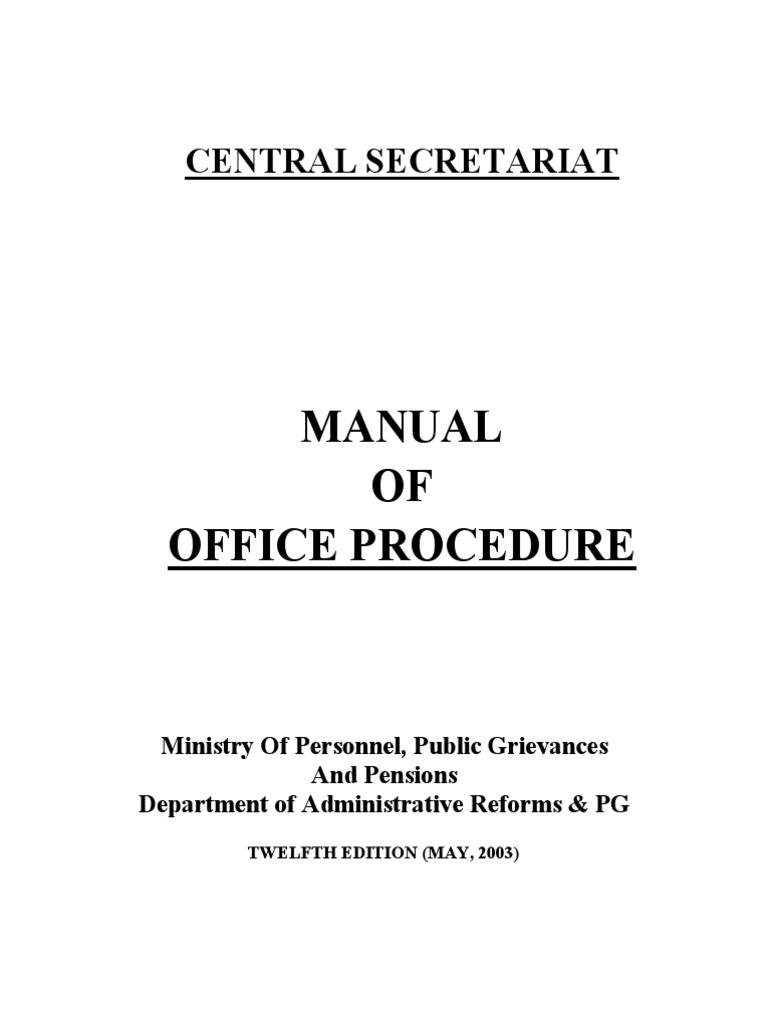 Office Procedure | PDF | Government Of India | Cabinet (Government)