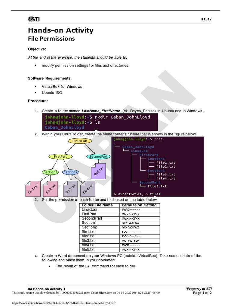 CABAN 04 Hands On Activity 1 PDF | PDF | Text File | Computer File
