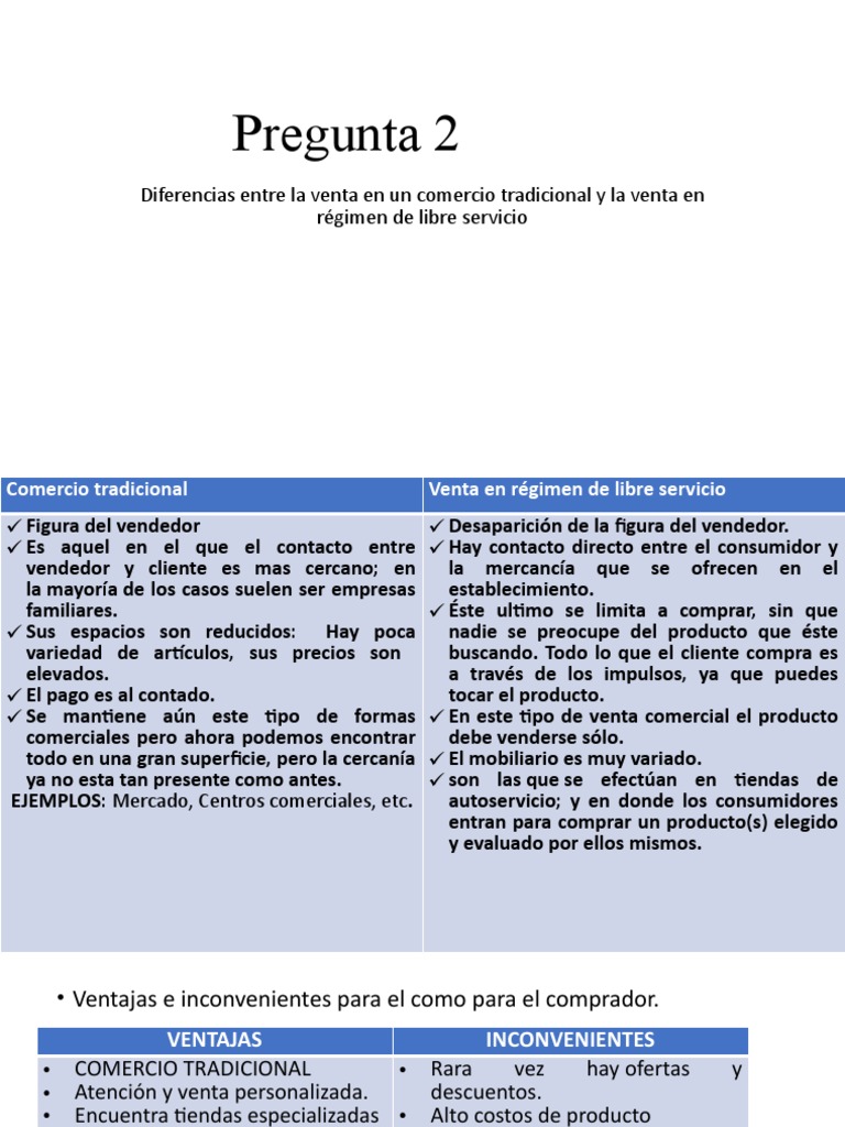 Diferencias entre Comercio Tradicional y Libre Servicio | PDF | Relaciones personales, crianza y ...