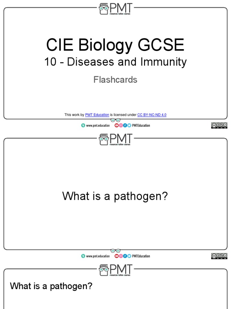 IGCSE Biology: Diseases and Immunity Flashcards | PDF | Immune System ...