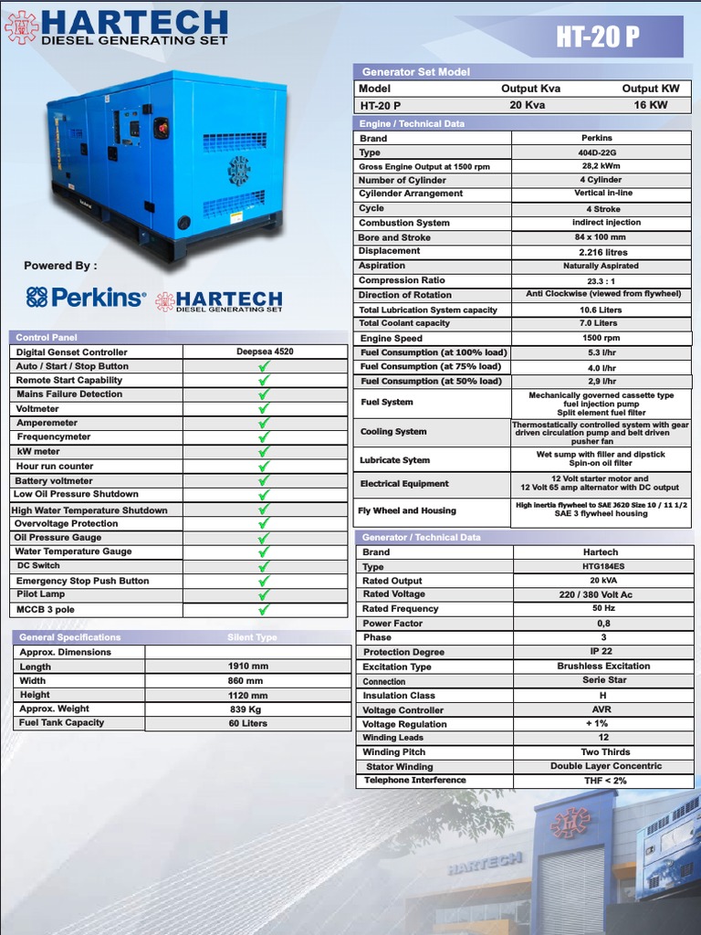 Brosur HT 20 P Silent HTG | Download Free PDF | Electric Generator ...