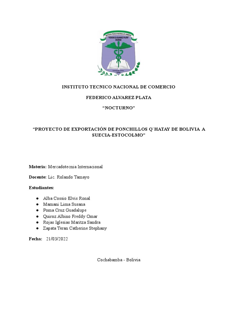 Proyecto MKT Inter. | PDF | aduana | Exportaciones