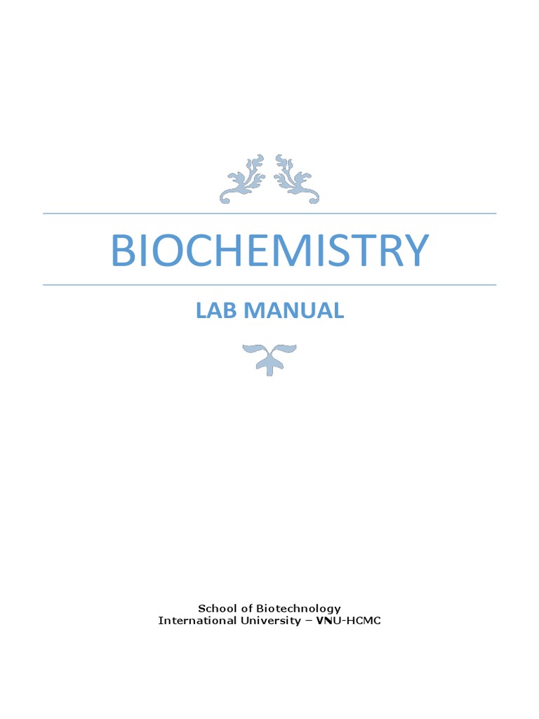 Biochemistry: Lab Manual | PDF | Proteins | Laboratories Biochemistry: Lab Manual | PDF | Proteins | Laboratories