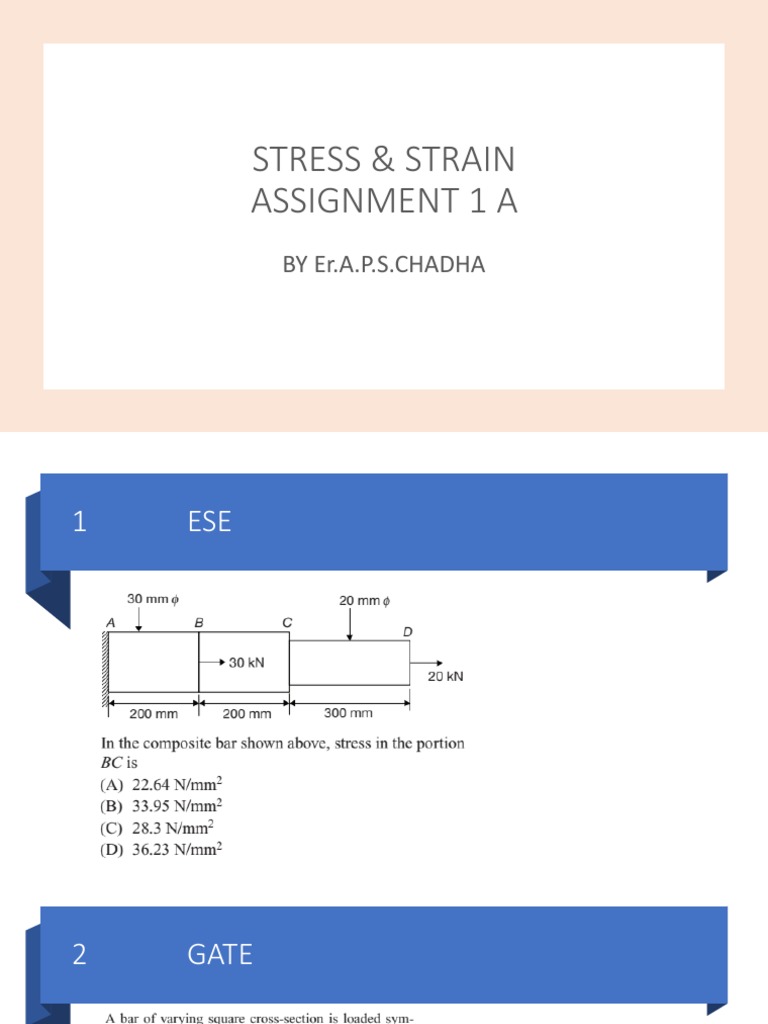 Stress & Strain Assignment 1 A: by Er.A.P.S.Chadha | PDF | Science ...