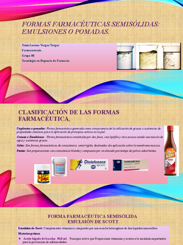 Formas Farmacéuticas Semisólidas | PDF | Emulsión | Medicamentos con receta