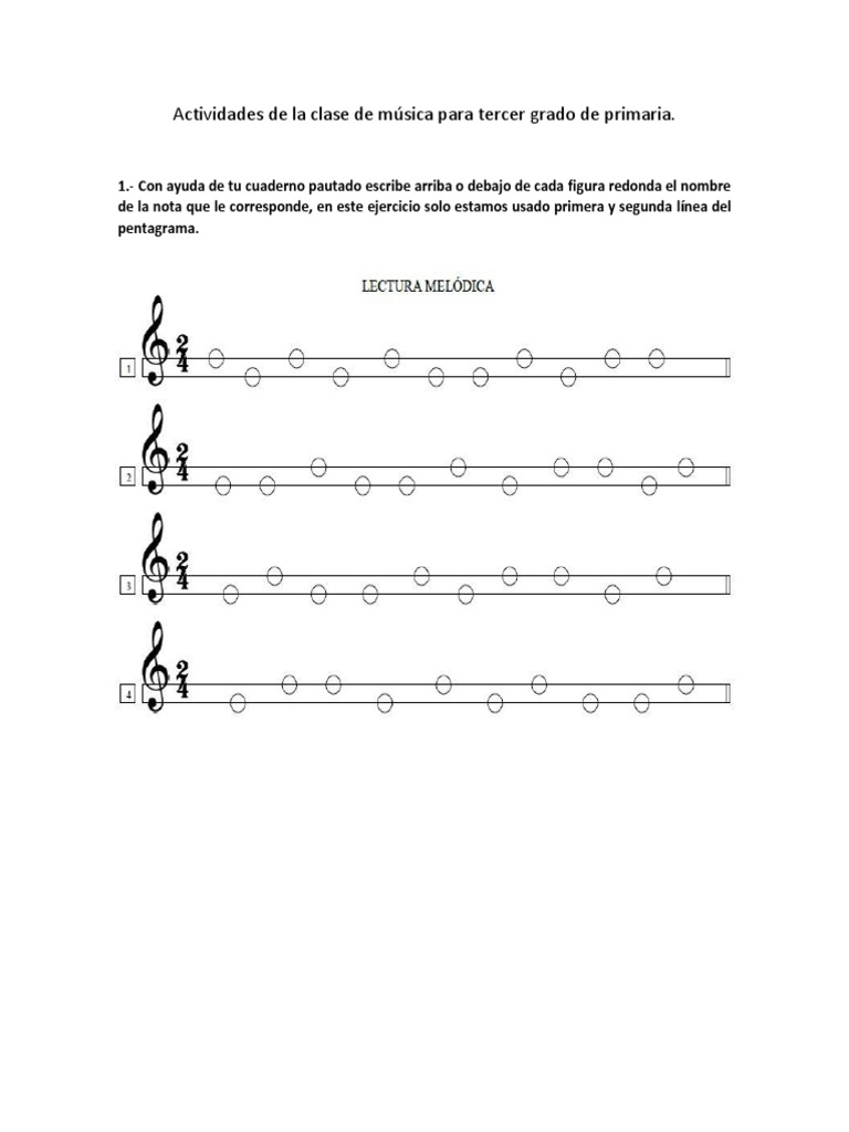 Actividades de La Clase de Música para Tercer Grado de Primaria | PDF
